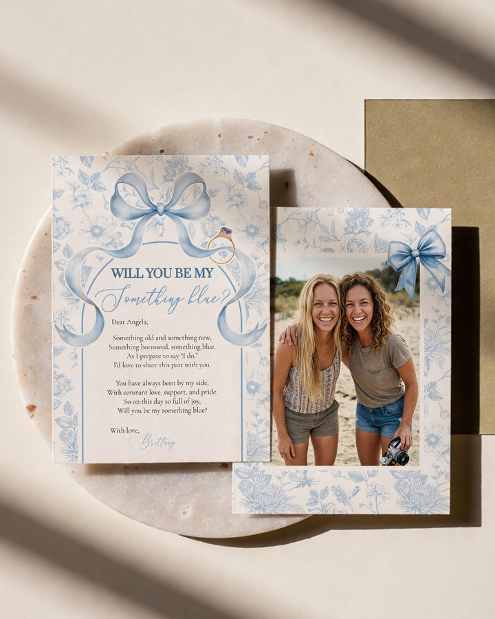 Old New Borrowed Blue Proposal Template, Something Blue Card, Digital ...