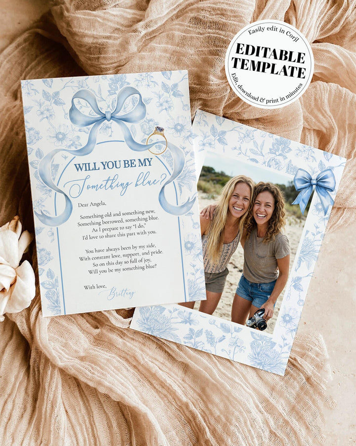 Old New Borrowed Blue Proposal Template, Something Blue Card, Digital ...